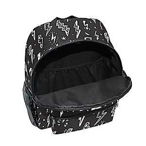 Aflyko Kids Backpack Lightning Bolts Doodle Daycare Kindergarten Daypack Toddler Travel Girls Boys Waterproof Preschool Bag 10" × 4" × 12"