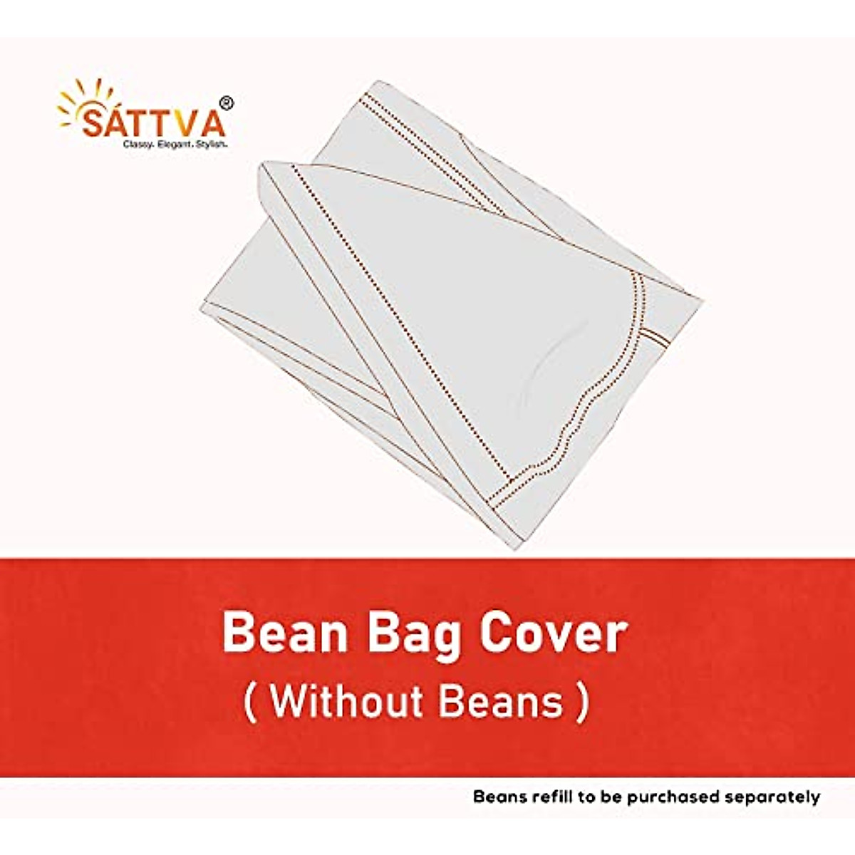 SATTVA 3.5Ft Faux Leather Gaming Bean Bag Chair for Adults - Big Bean Bag Covers Only (No Filling), Love Sack Bean Bag, Ultra Soft Zipper, for Dorm & Family Room_Black & Yellow