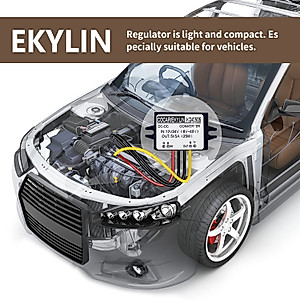 DC 12v 24v to 5v Step Down Converter Regulator 5A 25W Power Adapter Reducer for Car Electronics Truck Vehicle Boat Solar System (Accept DC 8-40V Inputs)