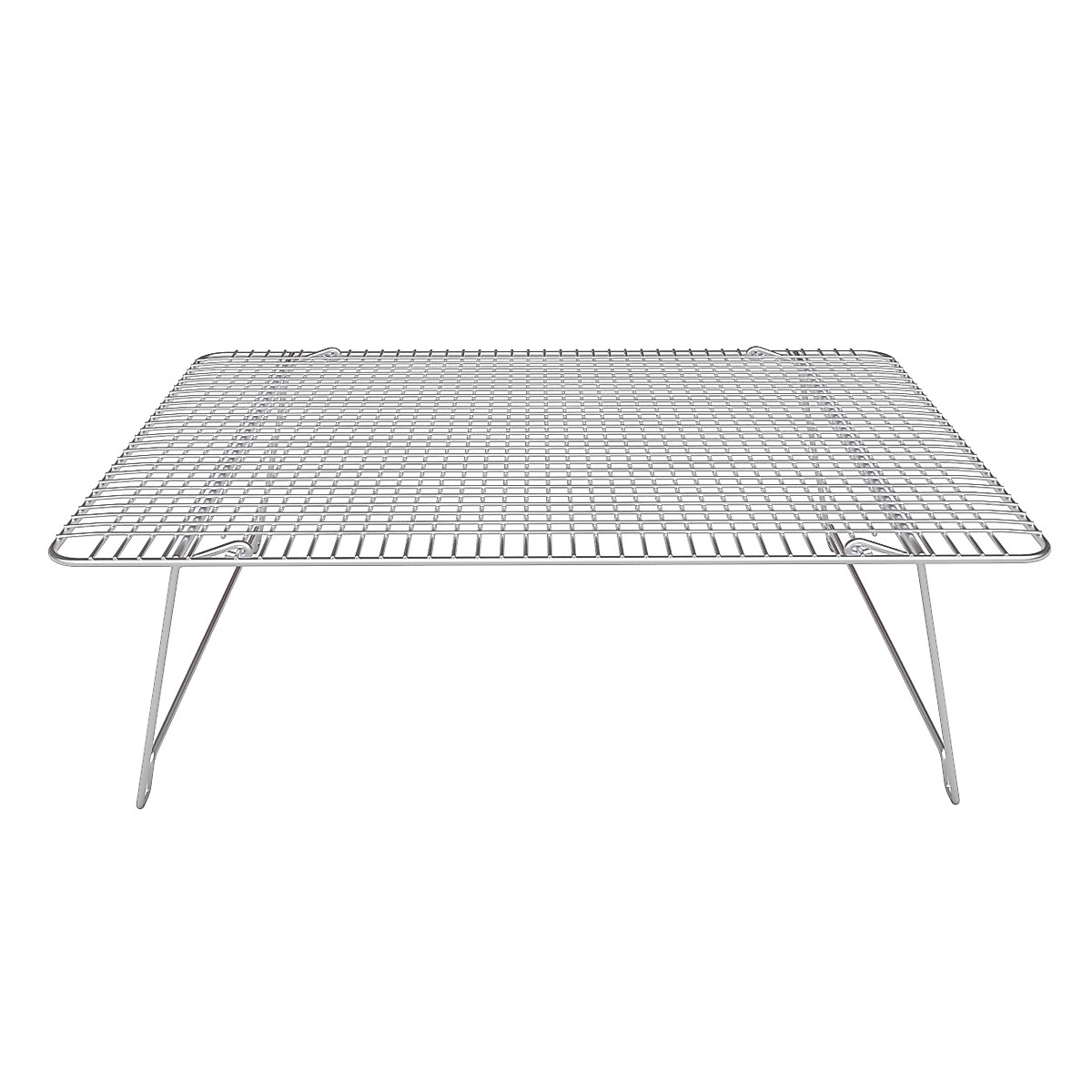 Hamilton Housewares Stackable Stainless Steel Wire Half Sheet Cooling Rack(12"x17") - with Collapsible Folding Legs - For Baking, Cooking, & Grilling - Perfect for Cookies, Muffins, Bread & More