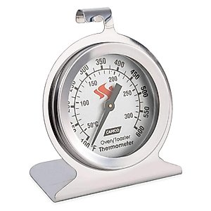 Camco Oven Thermometer | Features a Large, Easy-to-Read Dial with a Temperature Range of 100° F to 600° F and 38° C to 316° C (42115)