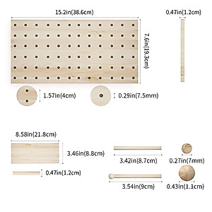 HEYSONG Pegboard Wall Organizer Panels Wooden Pegboard Wall Mount, Hanging for Garage Kitchen Living Room Bathroom Office (la0012USA)