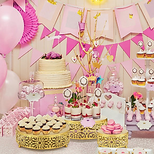 Lallisa 4 Tier Wedding Cake Stand Gold Cake Stands Set 6'' 8" 10" 12" Round Metal Dessert Display Cupcake Holder for Wedding Birthday Baby Shower Graduation Celebration Tea Party Decoration