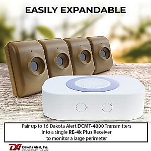 Dakota Alert Long Range Driveway Alarm Motion Detector - DCMA-4k Plus One Mile Wireless Range Alarm System - DCMT-4000 Transmitter & RE-4k Plus Receiver-Use Outdoors, Driveways, Entrances & Backyards