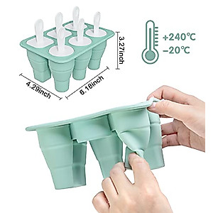 Korlon Popsicles Molds, Collapsible Silicone Baby Popsicle Molds Maker for Kids & Adults, Easy Release Ice Pop Molds with Stick, Funnel & Brush for Making Homemade Popsicles and Ice Cubes