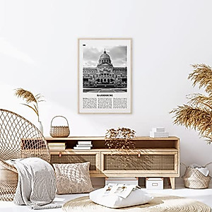 Harrisburg Print Black and White, Harrisburg Wall Art, Harrisburg Poster, Harrisburg Photo, Harrisburg Map, Pennsylvania, USA, United States