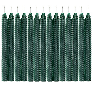 Yoption 7 Pair Beeswax Handmade Taper Candles, 9 Inch Green Natural Honeycomb Tapers Candles for Home Gift Ideas, Chrismas Candles, Mothers Day Gifts and Party Dinner Decoration (Green)