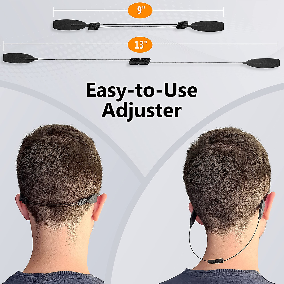 SIGONNA Glasses Strap String Holder - No Tail Eyeglasses Strap Holders - Eye Glasses Chain - Wired Eyeglass Chains for Women - 13" Glasses Lanyard Men Cord - 2 Pcs