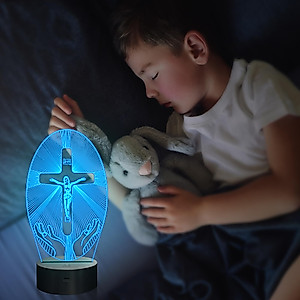 Attivolife Cross 3D Night Light, Jesus Illusion Hologram Lamp 16 Color Changing with Remote Control + Timer, LED Best Birthday Christian Gift for Religious Women Men Commemorate Present