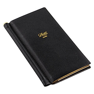 Letts Legacy Slim Pocket Ruled Black Notebook with Gold Pen