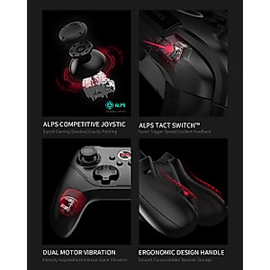BEITONG Asura 2 Pro PC Gaming Controllers 2.4G Wireless Dual Vibrate Gamepad Joystick For Windows 7 8 10 11,Android TV,Steam,Simulater,Advanced M Buttons/Hall Effect Trigger (Black)