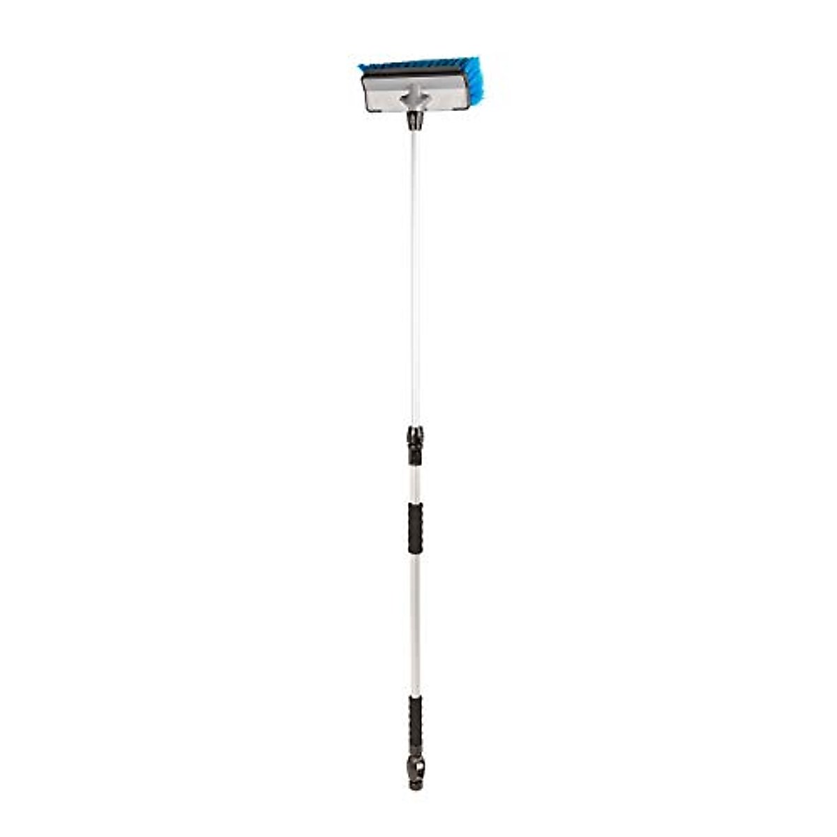 Camco RV Flow-Through Wash Brush | Features an Adjustable Handle, a Standard Garden Hose Connection, and an On/Off Button to Control Water Flow (43633)
