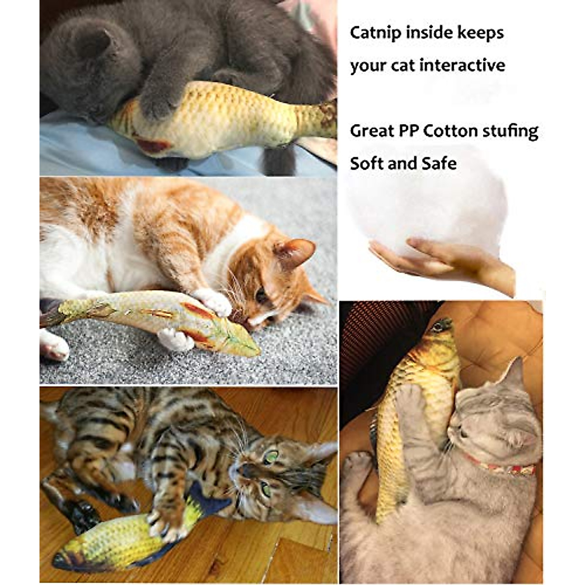 Cat Toys Set, Cat Retractable Teaser Wand, Catnip Fish, Interactive Cat Feather Toy, Mylar Crincle Balls, Two Cotton Mice, Four Fluffy Mouse