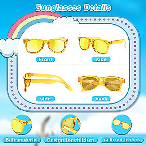 Kids Sunglasses Bulk Party Favors - 24 Packs Boys Girls Sunglasses for Kids Age 3-8 with UV 400 Protection, Neon Sunglasses for Kids Party