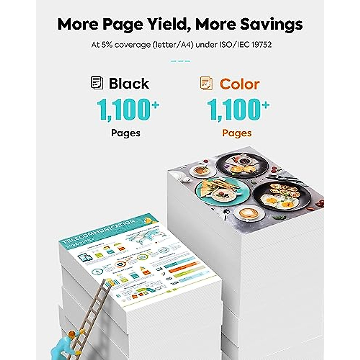 TESEN Remanufactured 822XL Ink Cartridge Replacement for Epson T822XL 822XL Work for WF-4820 WF-4833 WF-4830 WF-4834 Epson WF-3820 WF-3823 Latest Chip