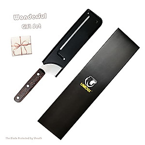 UMOGI Premium 8 Inch Chef’s Knife with sheath - German High Carbon Stainless Steel - Full Tang Natural Wooden Handle Ergonomic Grip,Ultra Sharp - Best for Slicing Meats Roasts Vegetable & Fruits