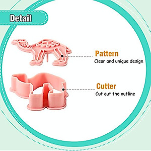 6 Pieces Eid Mubarak Cookie Cutters Set, Islamic Muslim Ramadan 3D Sugar Cookie Pie Crust Cutter Pastry Fondant Stamper Baking Mold Cake Decorating Tool, Embossing, Lantern, Camel, Star, Moon