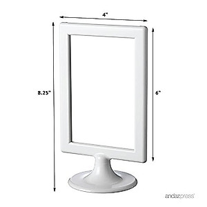 Andaz Press Framed Wedding Party Signs, Glitzy Silver Glitter, 4x6-inch, Ladies Gentlemen Please Help Yourself Compliments of The Bride Groom Bathroom Basket Signs, Double-Sided, 2-Pack