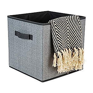 Simplify Collapsible Breathable Woven Cubes, Folds Away for Storage, Keeps Out Dust and Odors, Grey