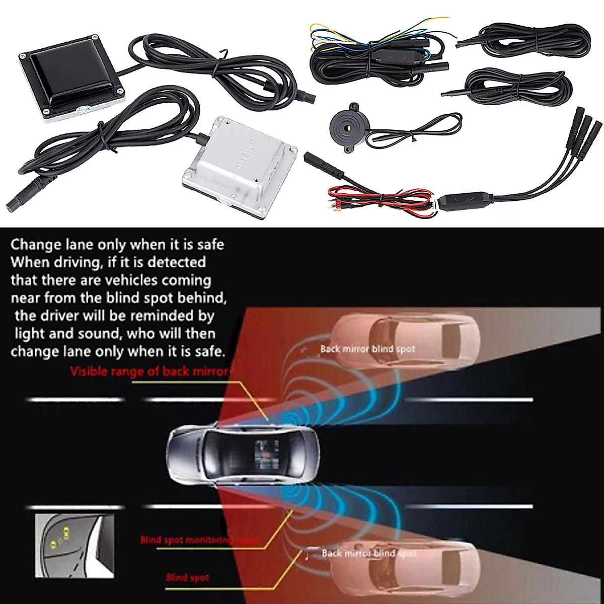 Blind Spot Detection System,Blind Spot Sensor,Blind Spot Detection System,12V Universal Blind Spot Detection Monitoring System Kit B Sensor