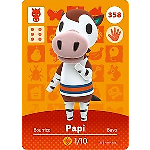 Papi - Nintendo Animal Crossing Happy Home Designer Series 4 Amiibo Card - 358