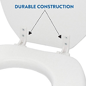 J&V Textiles Soft Round Toilet Seat With Easy Clean & Change Hinge, Padded (White)*