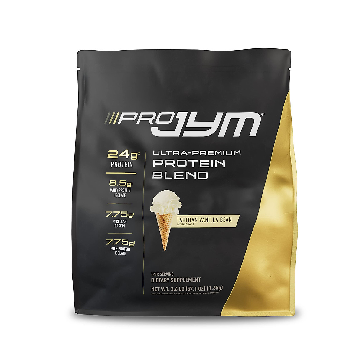 Pro JYM Protein Powder - Whey Protein Isolates, Milk & Micellar Casein | JYM Supplement Science | Tahitian Vanilla Bean, 22 Servings