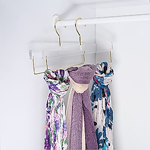 HomeCube USA Elegant Acrylic Clear Hangers with Gold Hook, Heavy Duty Clothes Hanger for Adult (5, Pant Hanger)