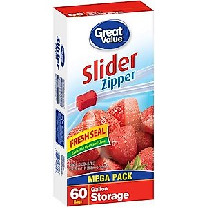 Great Value Gallon Storage Bags, 60 count
