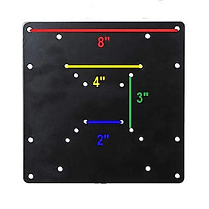 Mount Plus 1056 VESA 200x200 Universal Adapter Plate for TV Mounts | Convert VESA 75x75, 100x100 Mount to Fit 200X100, 200x200 mm VESA Patterns | Includes Hardware Kit