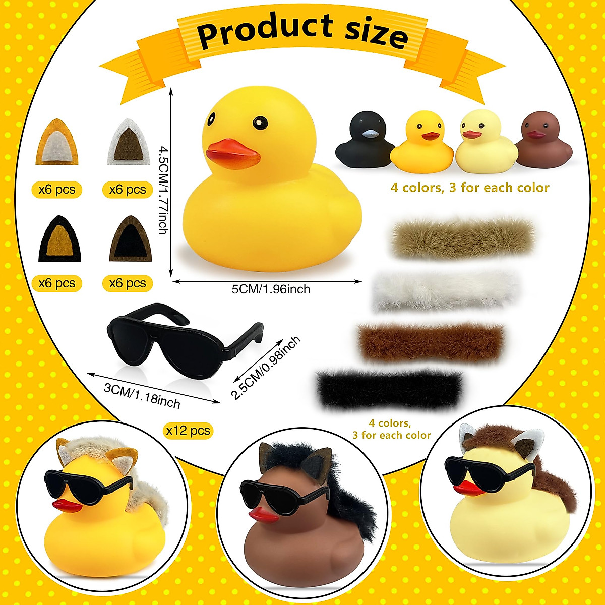 12 Sets Horse Duck with Glasses Mini Western Duck Toys for Baby Shower Birthday Cowboy Cowgirl Horse Farm Western Theme Party Gift Favor Decorations