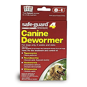 8 in 1 Safe Guard Canine Dewormer for Large Dogs, 4-Gram- 2 Pack ( 2 Pouches per Pack)