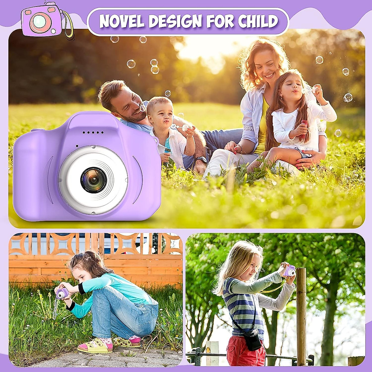 Desuccus Kids Camera,Christmas Birthday Gifts for Girls Age 3-9, HD Digital Video Cameras for Toddler Portable Toys for 3 4 5 6 7 8 Year Old Girl 32GB