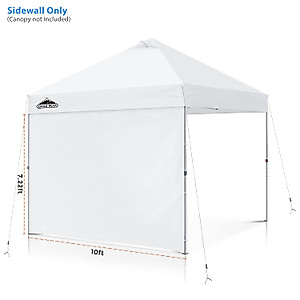 EAGLE PEAK Instant Canopy SunWall for EAGLE PEAK 10x10 Commercial Pro Instant Pop-up Canopy, 1 Pack Sidewall, Universal, White