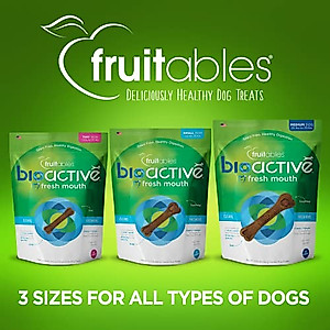 Fruitables Bioactive Fresh Mouth Dental Chews – Mini Size Dog Treats – Dental Treats for Dogs – Dog Dental Chews – 7.3 Ounces