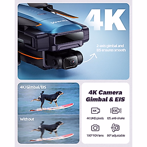 Veeniix V11 Drones with Camera for Adults 4K, 70Min Long Flight Time, Gimbal & EIS 4K/30FPS Professional Drone, 3KM Long Range, GPS Auto Return, Easy App-Controlled, Integrated FAA Remote ID