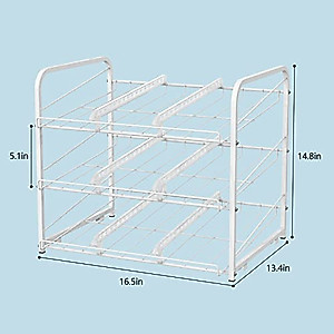 BTY Can Organizer for Pantry Stackable Can Rack Organizer 2 Pack Stacking Can Storage Dispensers 3 Tier Small Space Holds up to 36 Cans for Pantry, Kitchen, Cabinet- White