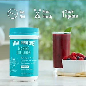 Vital Proteins Marine Collagen Peptides Powder Supplement for Skin Hair Nail Joint - Hydrolyzed Collagen - 12g per Serving - 7.8 oz Canister