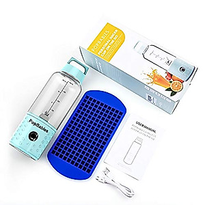 Portable Blender, PopBabies Personal Blender, Smoothie Blender. Rechargeable USB Blender Corolina Blue
