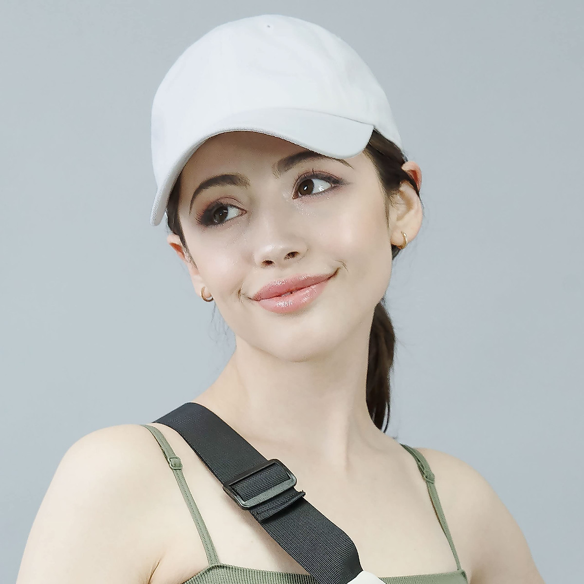 The Hat Depot Women Men Blank Washed Low Profile Cotton and Denim Baseball Cap Hat (White)