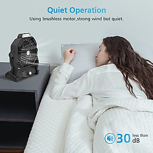 CooCoCo Camping Fan, Portable Fan Rechargeable,Battery Operated Fan Camp Fan for Tents,Stepless Speed & Long-Lasting Battery Fan for Outdoor,Office,Travel