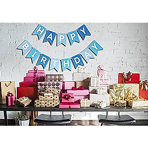 Happy Birthday Banner Gradients Blue Banner Birthday Banner Decoration Party Decoration Supplie