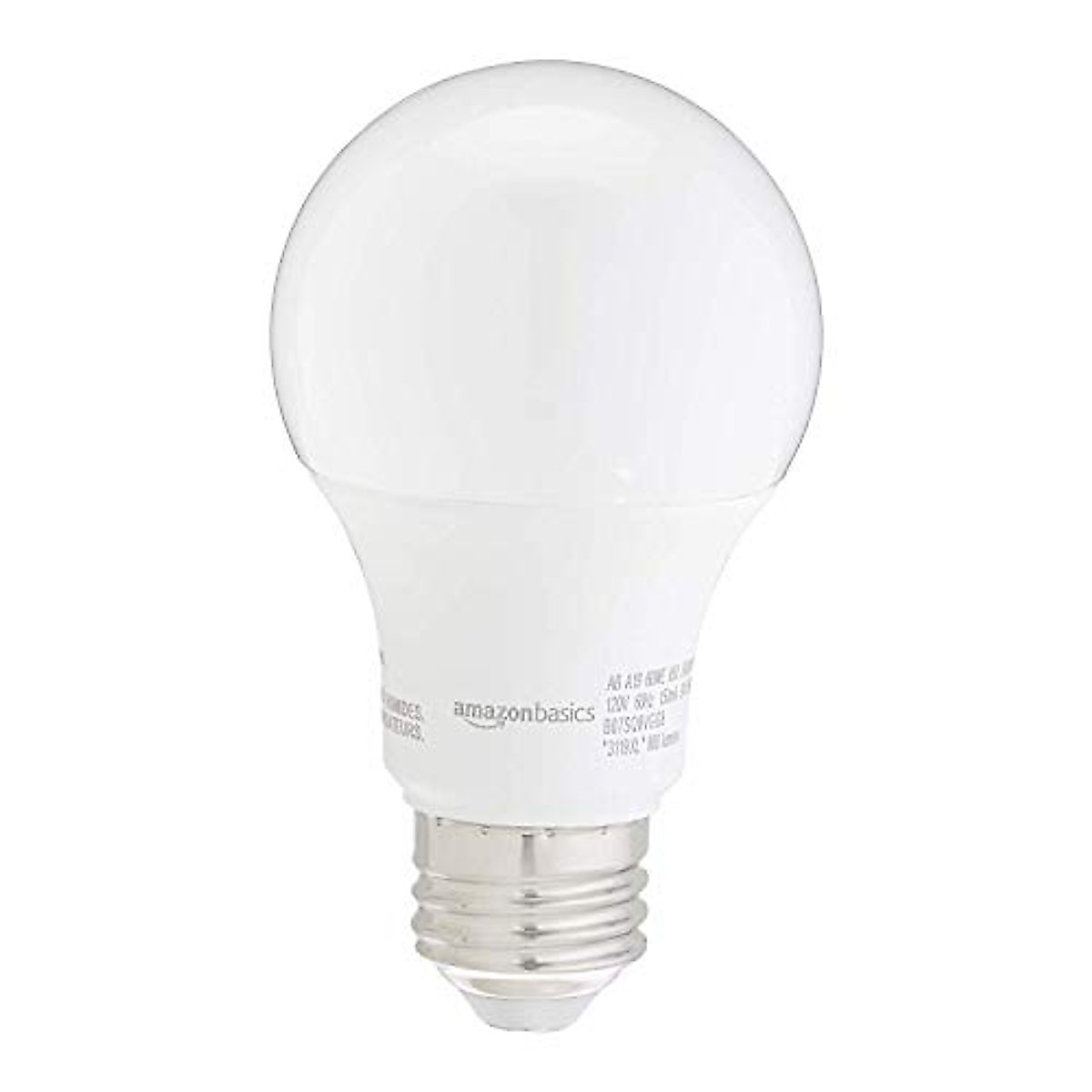 Amazon Basics 60W Equivalent, Daylight, Non-Dimmable, 10,000 Hour Lifetime, A19 LED Light Bulb | 24-Pack