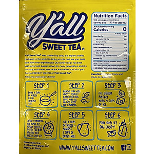 Y'all Sweet Tea - Pack of 10 Perfect Batch Tea Bags - One Gallon Size (Caffeinated)