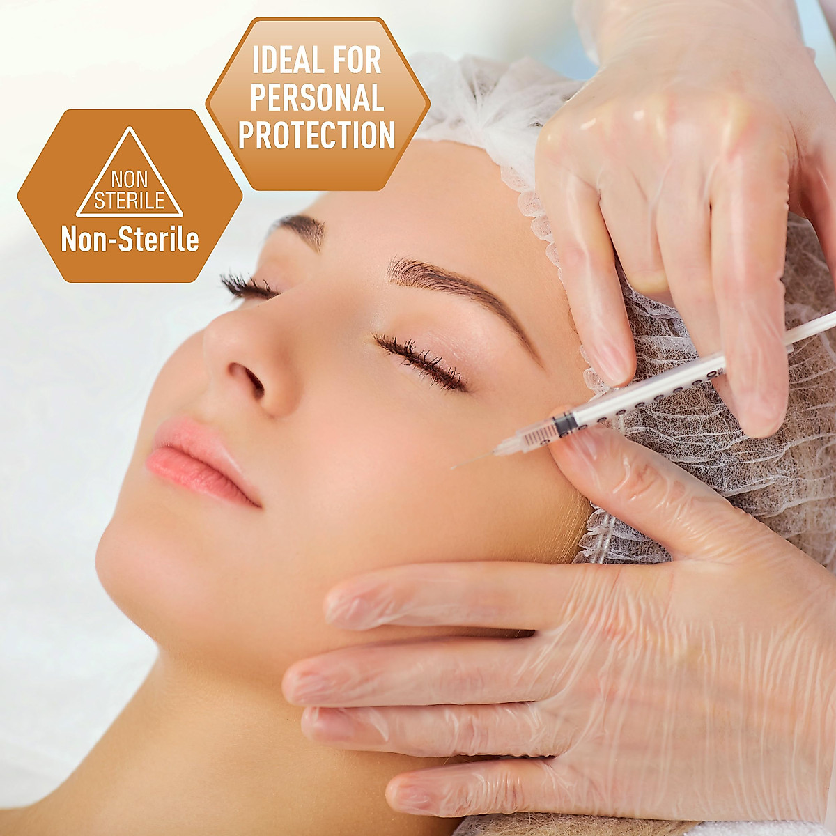 Med PRIDE Vinyl Gloves| Large Box of 100| 4.3 mil Thick, Powder-Free, Non-Sterile, Heavy Duty Disposable Gloves| Professional Grade for Healthcare, Medical, Food Handling, and More