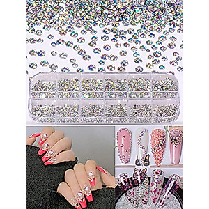 Spearlcable Nail Art Decoration Kit,48 Sheets Nail Stickers Crystal Rhinestones Set 3D Holographic Butterfly Glitter Fruit Nail Art Slices Iridescent Nail Sequins for Acrylic Nail Art