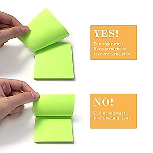 8 Pads Sticky Notes 3x3 Bright Colors Self-Stick Notes Pads Super Adhesive Sticky Notes Great Value Pack