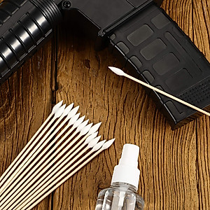 Norme 500 Pieces Cleaning Swabs, Pointed/Round Tip with Wooden Handle Cleaning Swabs Buds for Jewelry Ceramics Electronics in Storage Case (6 Inch, Pointed Tip)