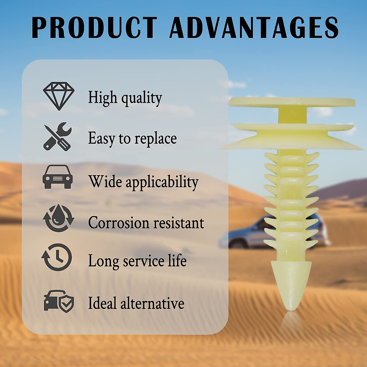 Gistilli 30pcs Door Trim Panel Panel Retainer Clips Compatible with GM Chevy Buick GMC Jimmy Pontiac 10153057(8mm Hole)