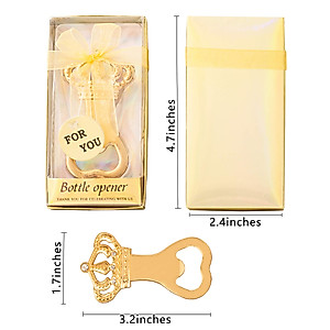 NC 24PCS Crown Bottle Opener Crown Baby Shower or Wedding Even Birthday Party Gifts for Guests, Baby Shower or Gold Wedding Favors Bridal Shower Favors,Birthday Decorations Supplies (gold, 24)